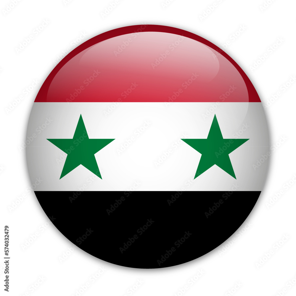 Syria circle flag. Symbol of patriotism and freedom. Symbol for website ...