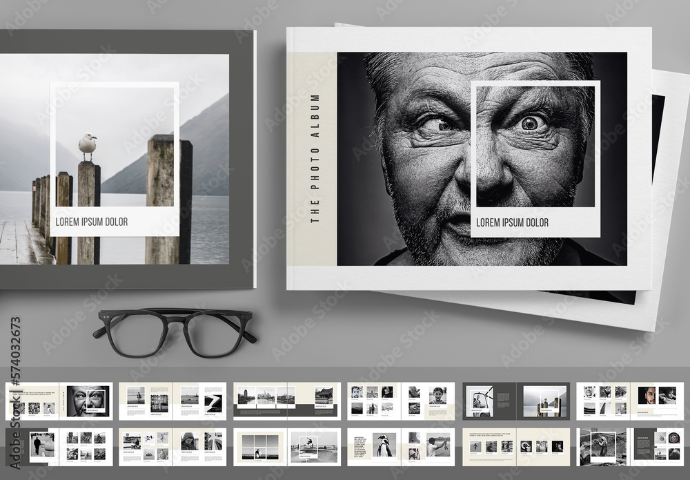 Instant Photo Album Layout Stock Template | Adobe Stock