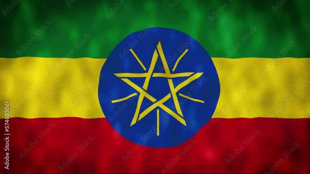 Flag of Ethiopia, Waving flag of Ethiopia, 4k render seamless animation ...