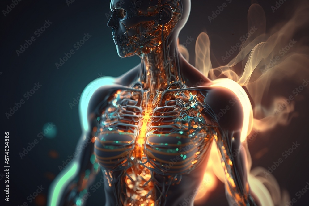 anatomy of the human body with various parameters and data, x-rays of ...