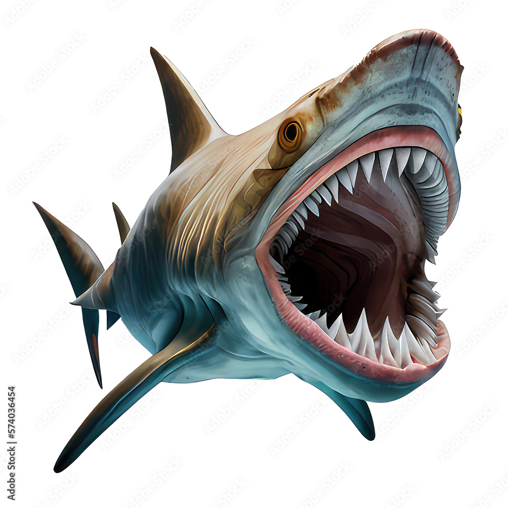 shark isolated on white Stock Illustration | Adobe Stock