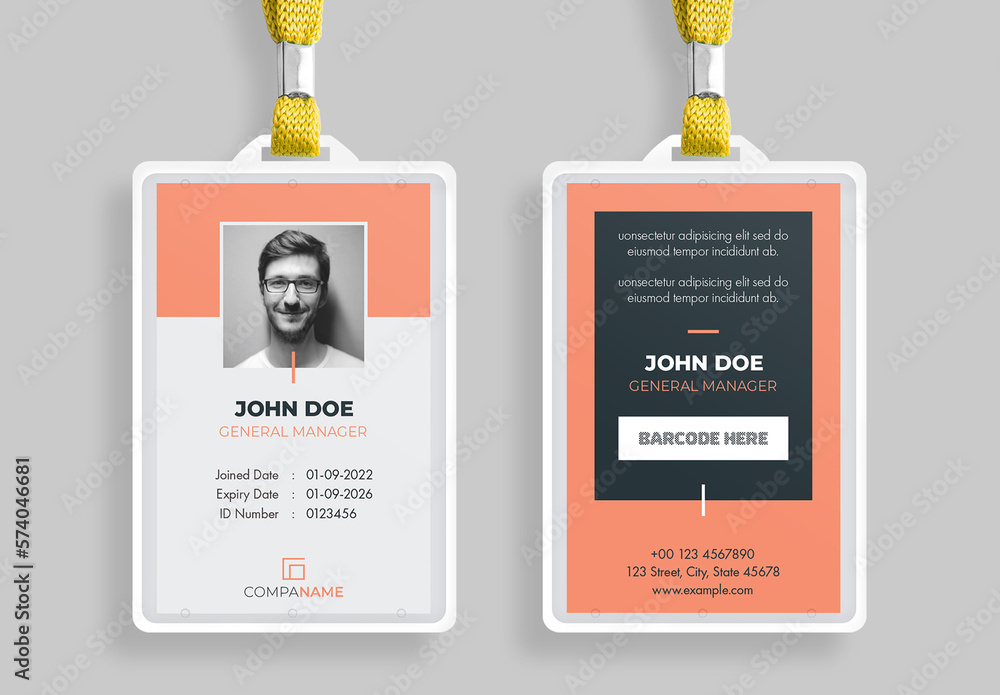 ID Card Layout Stock Template | Adobe Stock