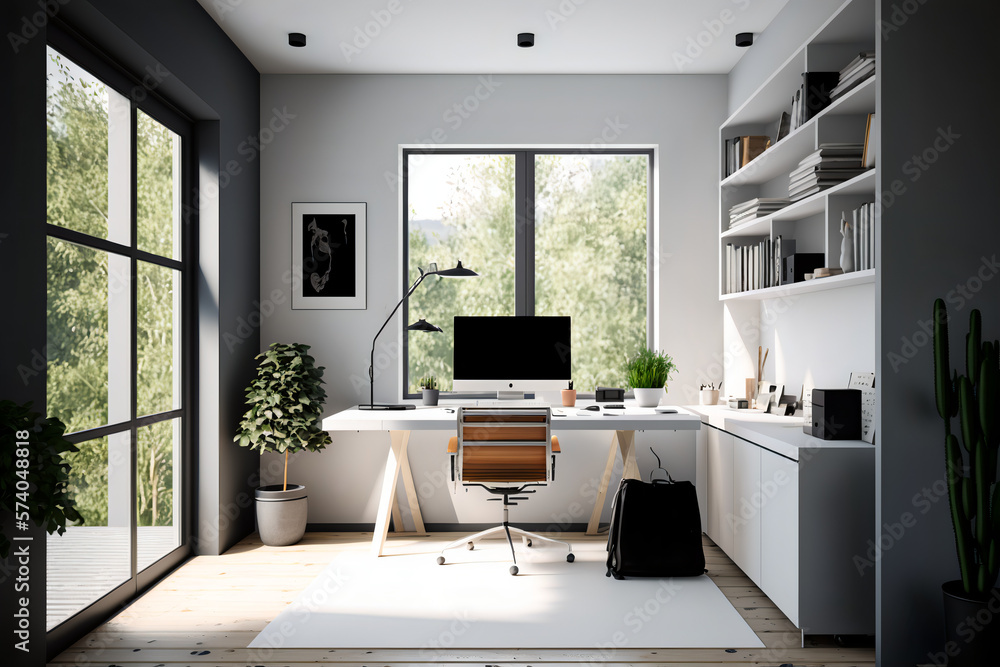 a modern and minimalist workspace designed to maximize productivity and ...