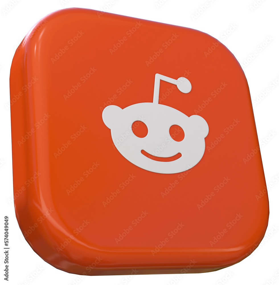 Isolated square badge with the logo of the blog Reddit on transparent ...