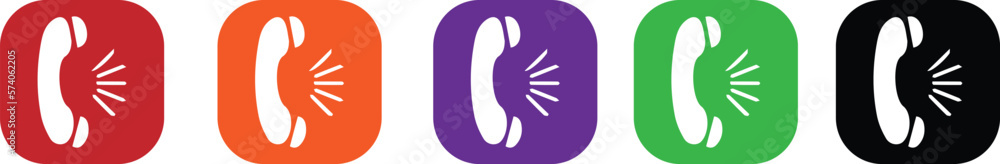 Horizontal set for colorful Phone icon set. Telephone symbol. Vector ...