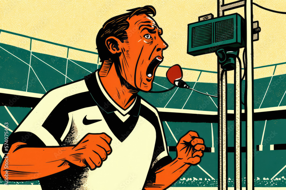 Soccer Referee in Action Illustration of a soccer referee making a call ...