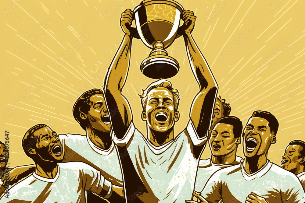Soccer Championship Celebration Illustration of a winning soccer team ...