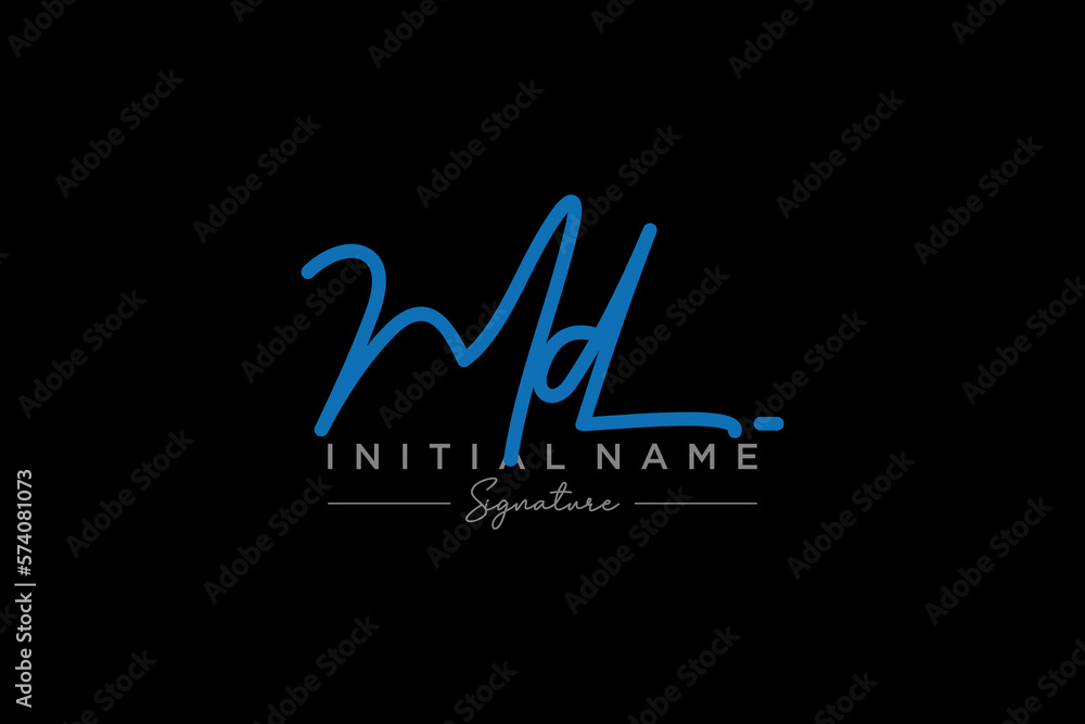 Initial MD signature logo template vector. Hand drawn Calligraphy ...