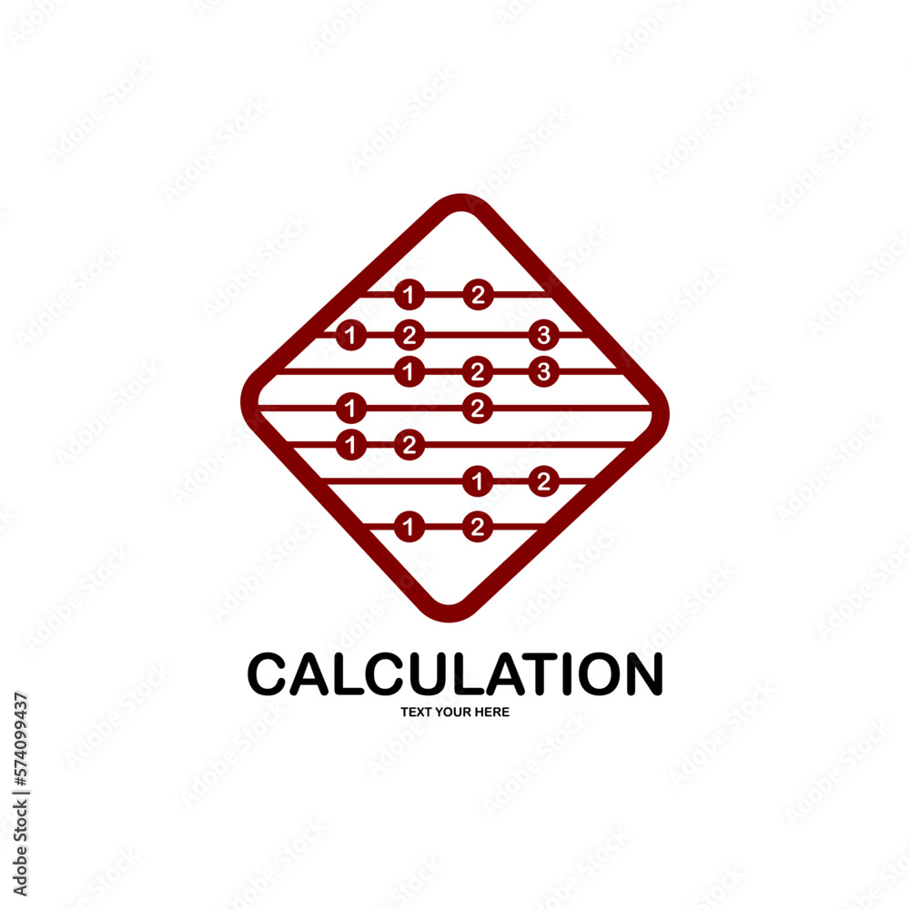 Abacus for calculation vector logo design. Suitable for business ...