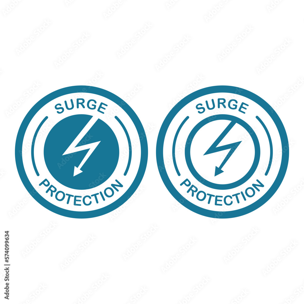 Surge protection badge logo design. Suitable for product label and ...
