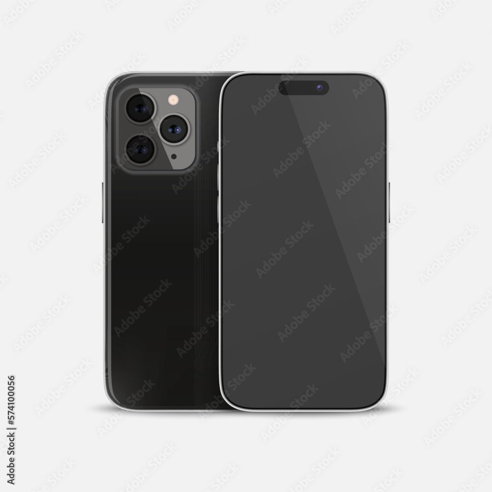 Vector 3d Realistic Black Smartphone Case. Telephone Design Template ...