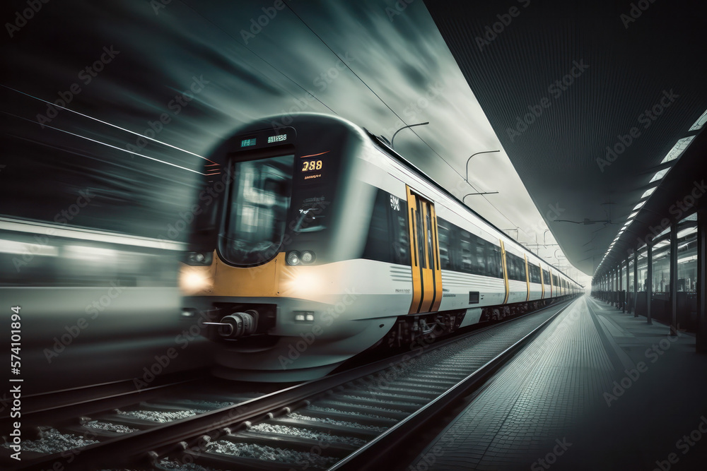 Metro as fast as a train (AI Generated) Stock Illustration | Adobe Stock