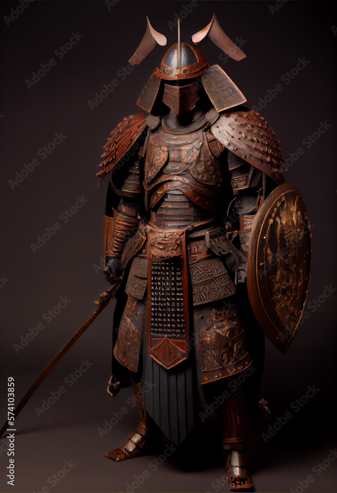 Asian gothic samurai armor Stock Illustration | Adobe Stock