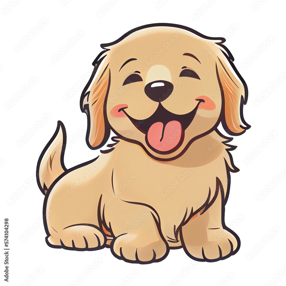 Cute and happy dog sticker Sticker, Ai Generated, Stock Illustration ...