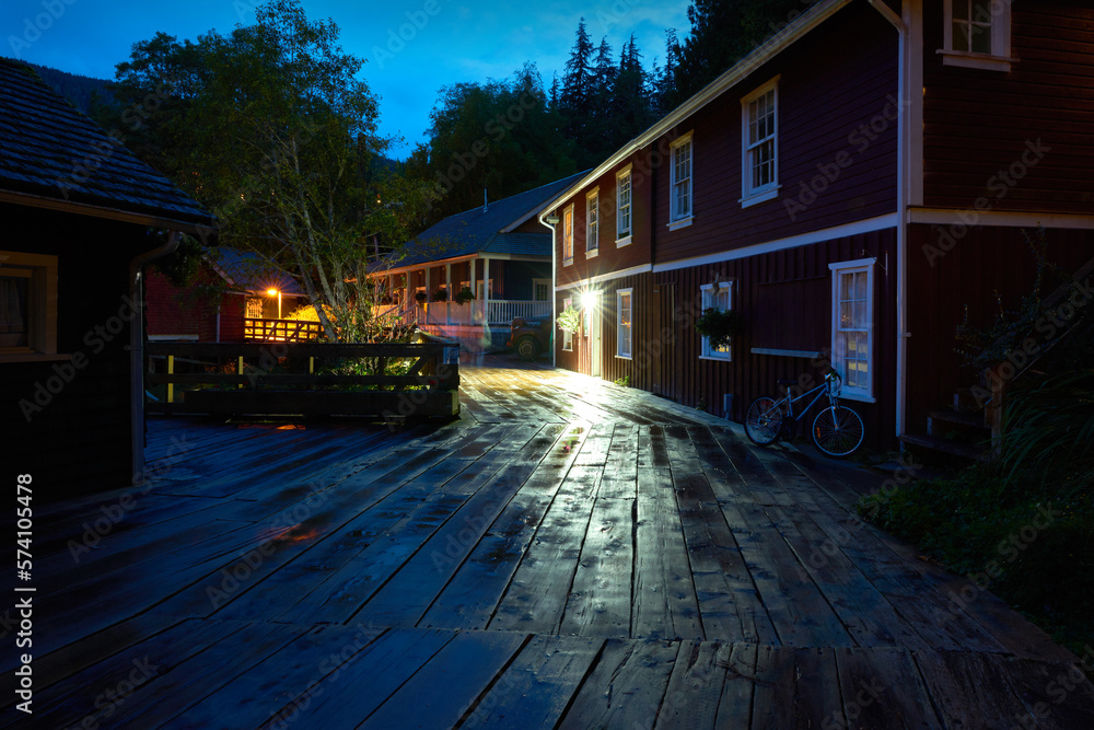 Telegraph Cove Boardwalk Evening. The historic Telegraph Cove boardwalk ...