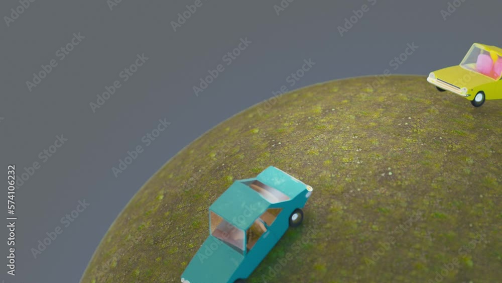 Cars Around The World - Yellow and Blue cars in circular patterns ...