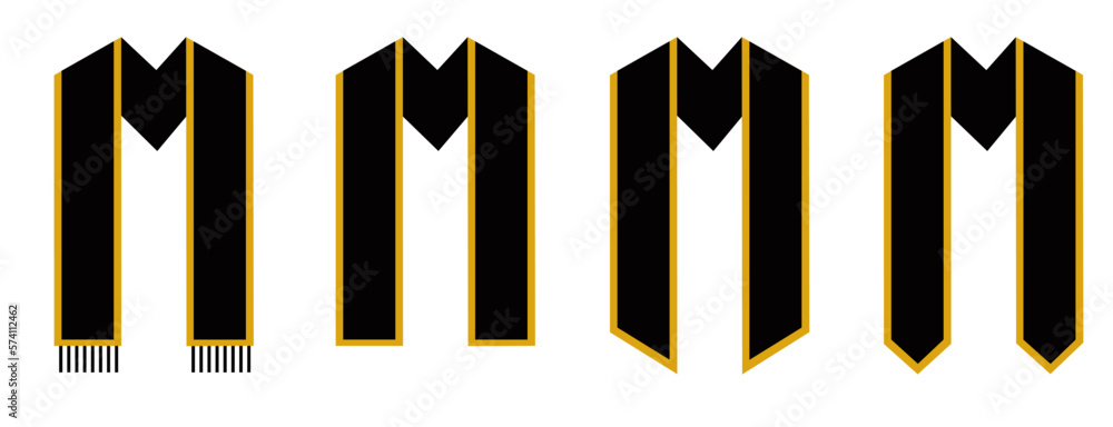 Graduation Sash Vector Illustration. Graduation Black Gold Sash ...