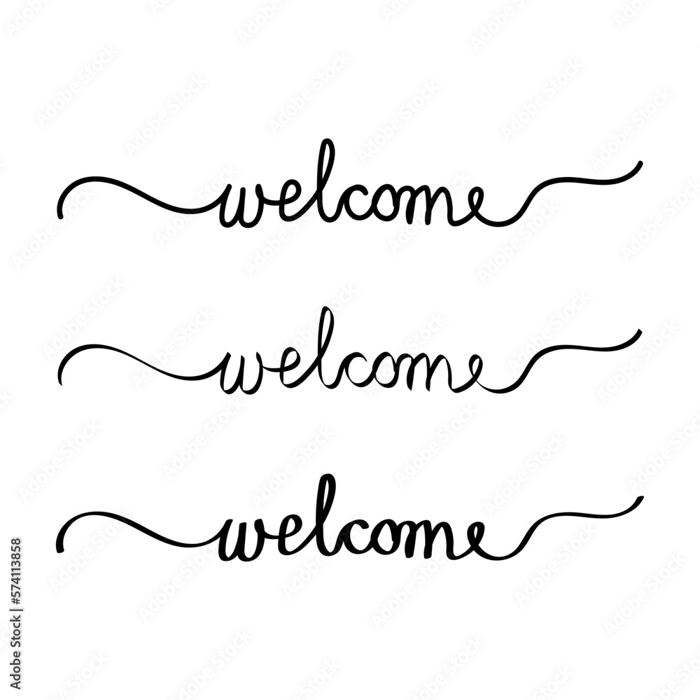 Banner with welcome. typographic design. Headline font design. Vector ...
