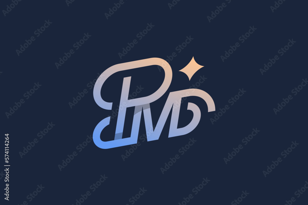 Letter P and M Monogram Logo Design Vector Stock Vector | Adobe Stock