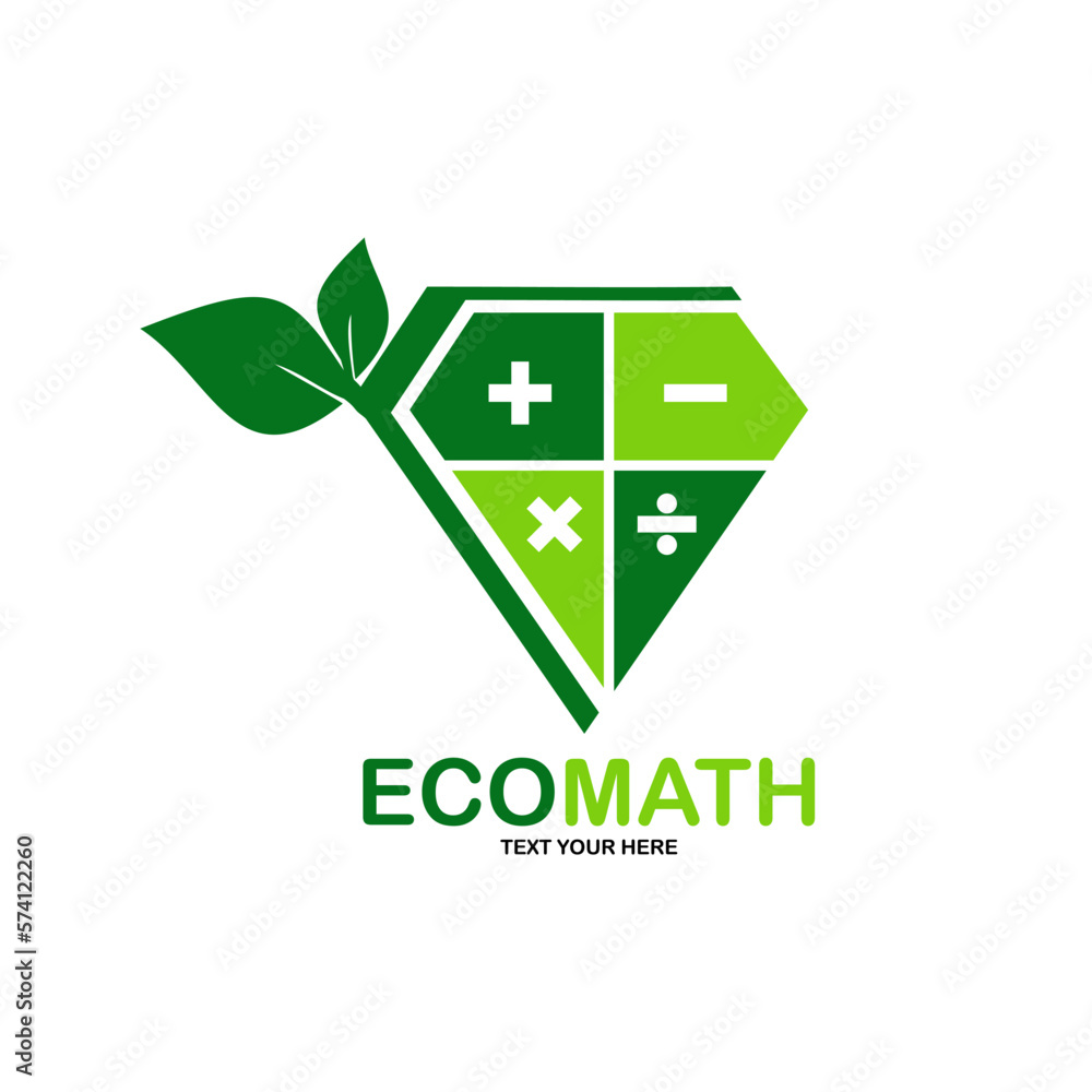 Eco math logo design. Suitable for business, nature, education and math symbol Stock Vector ...