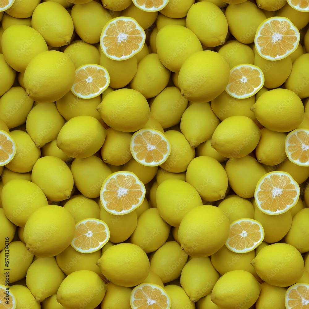 Seamless patterns Texture of whole and cut lemons, for your endless ...