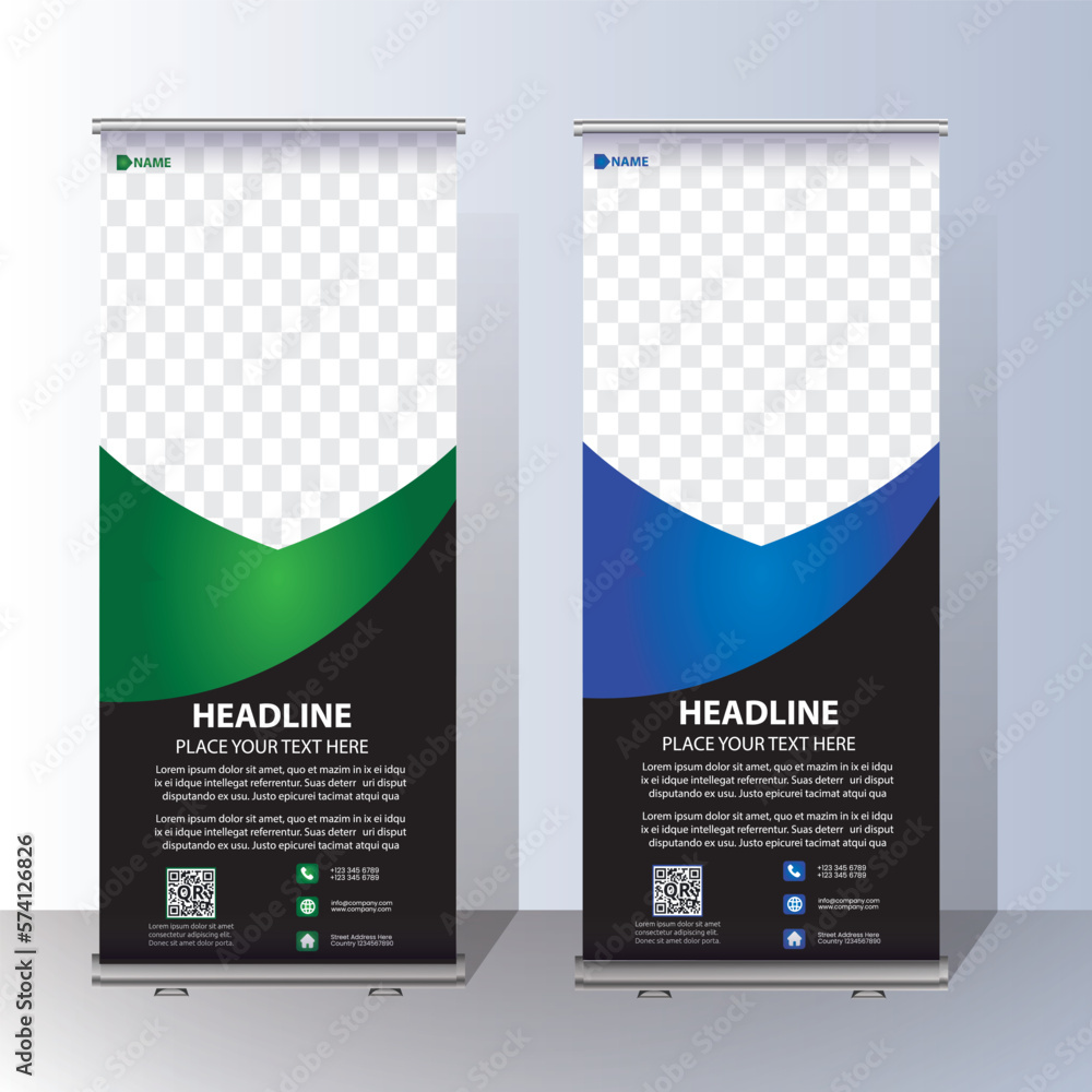 Roll Up Banner Signage Standee Template for Advertising and ...