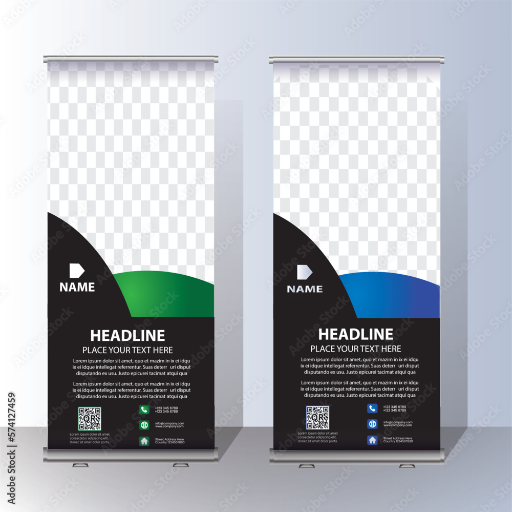 Roll Up Banner Signage Standee Template for Advertising and ...