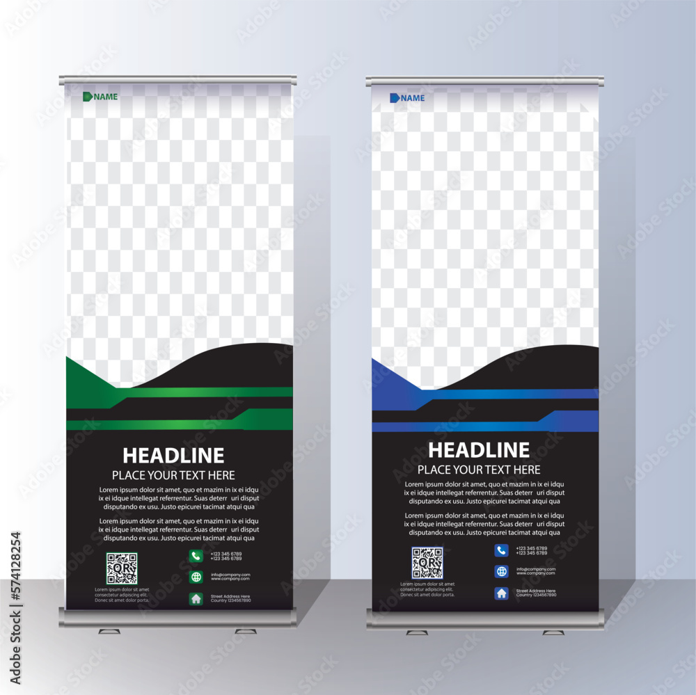 Roll Up Banner Signage Standee Template for Advertising and ...