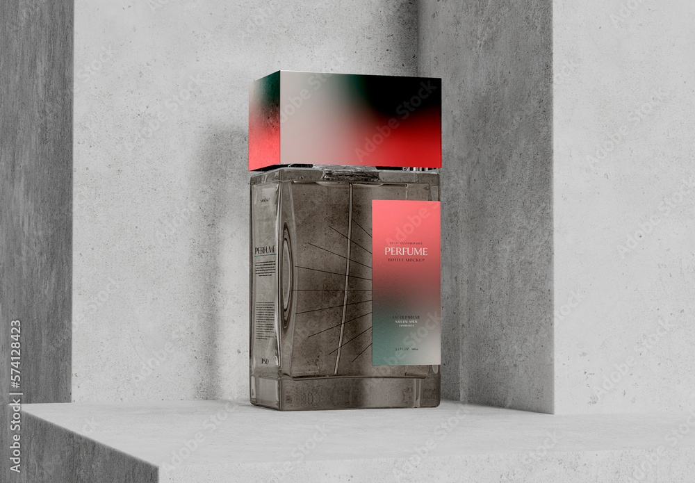 Perfume with Label Mockup Stock Template | Adobe Stock