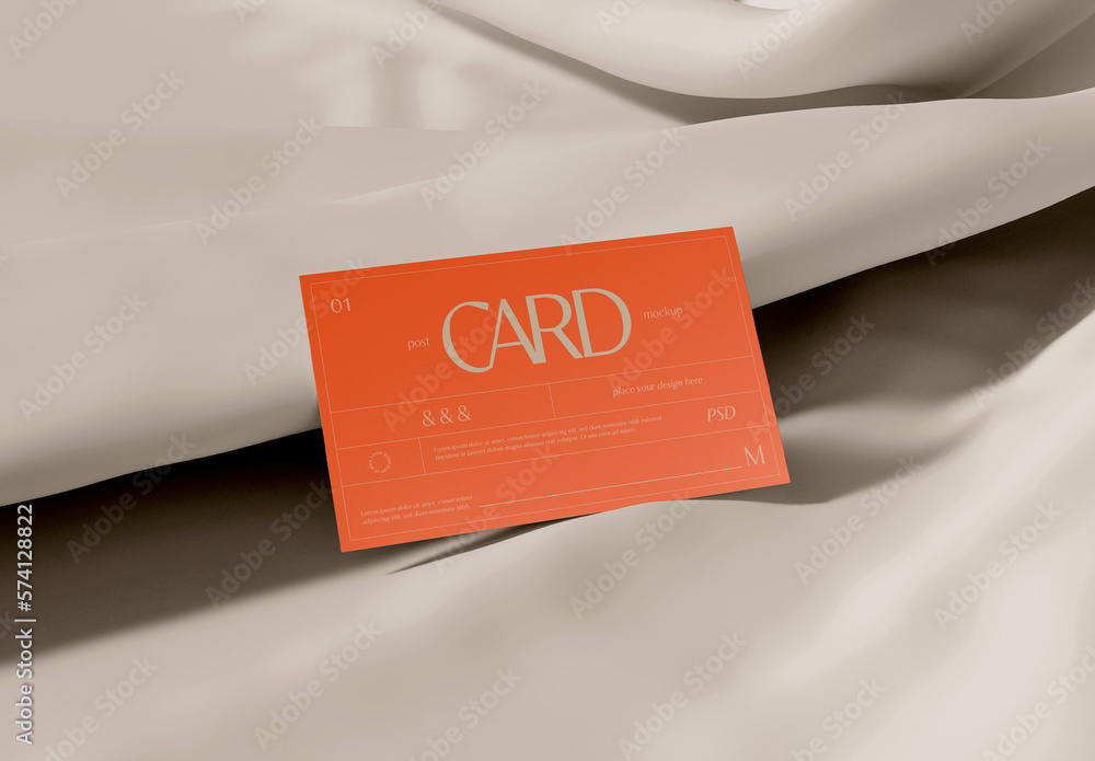 Business Card on Fabric Background Mockup Stock Template | Adobe Stock