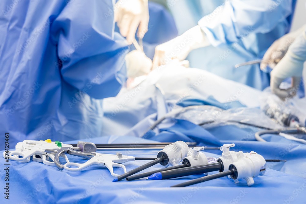 Selective focus with blur background.Minimal invasive surgery ...