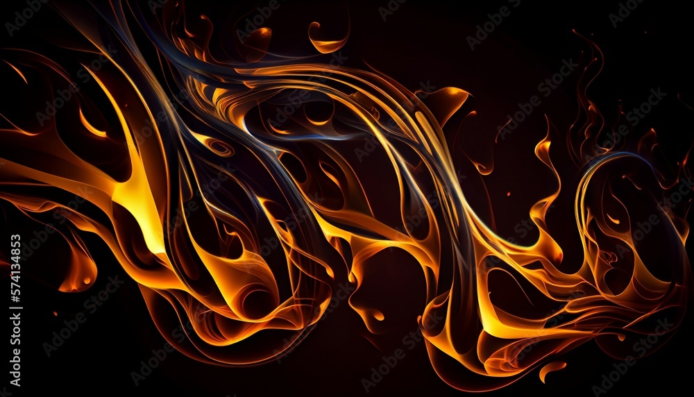 ภาพประกอบสต็อก A Bold Abstract Flowing Flames Background, Generative AI ...