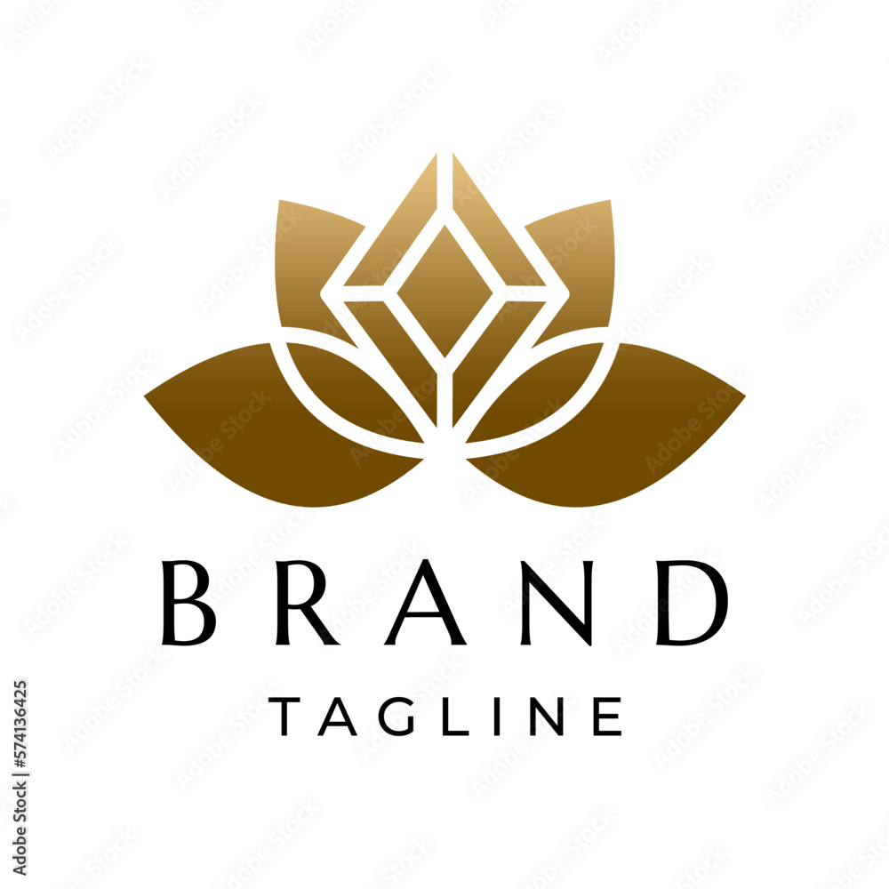 Vetor de Lotus Diamond Logo combines the elegance of a lotus flower ...