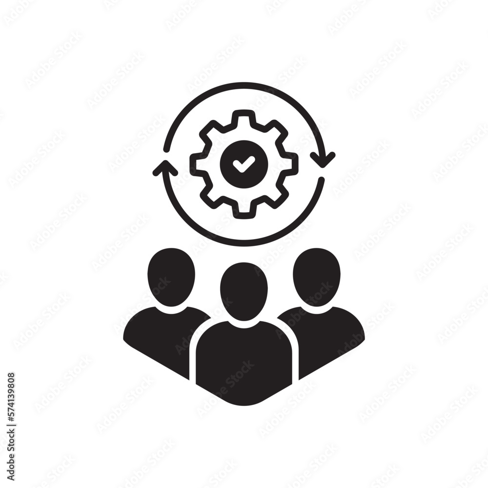 technical committee or tech support simple icon. outline group or crowd ...