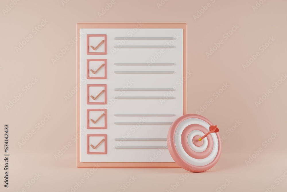 3d render illustration of Project task management and effective time ...