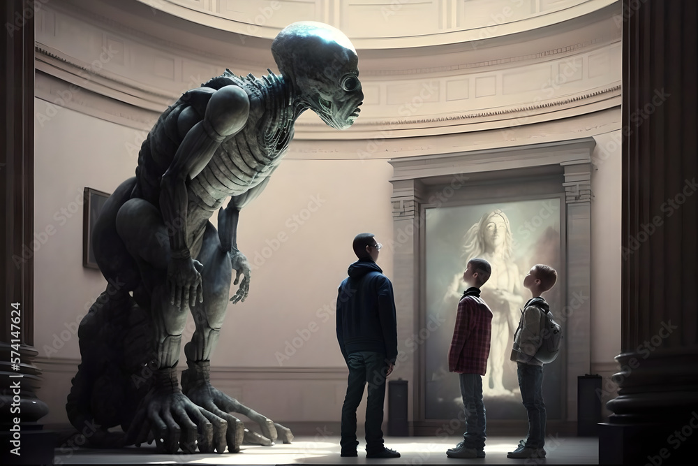 A museum showing a display of ancient aliens that once visited our ...
