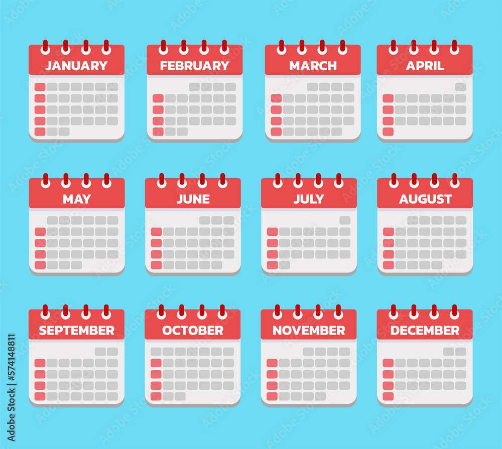 Simple table calendar with blank each day box. day planner Stock ...
