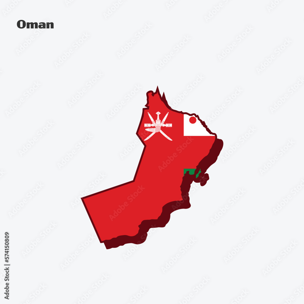 Oman Nation Flag Map Infographic Stock Vector | Adobe Stock