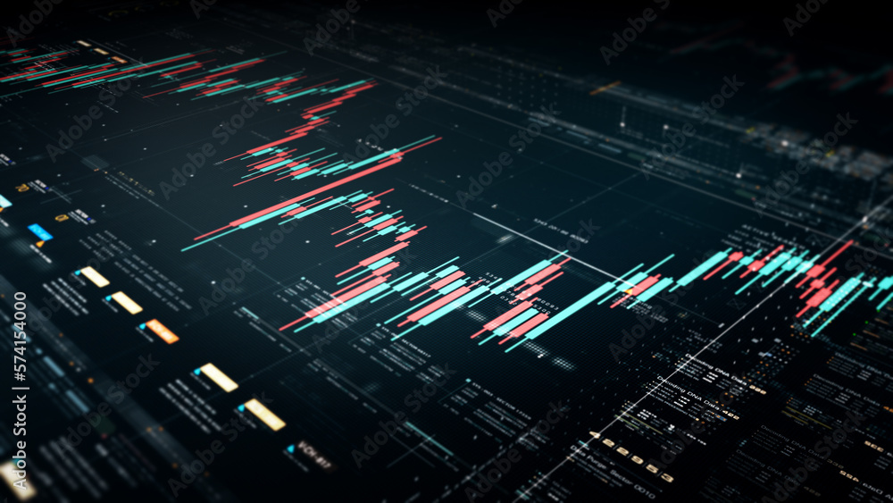 Foto de Business stock market, trading, info graphic with animated ...