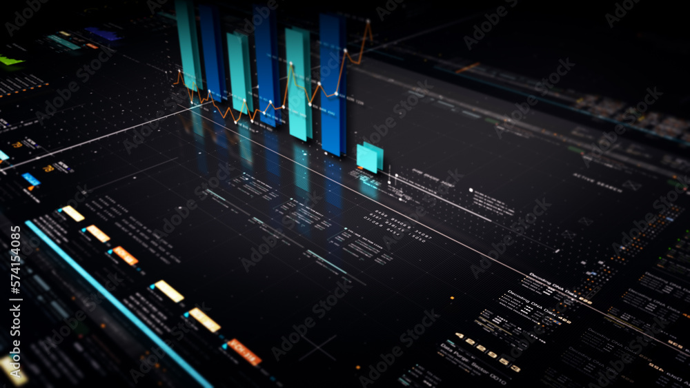 Business stock market, trading, info graphic with animated graphs ...
