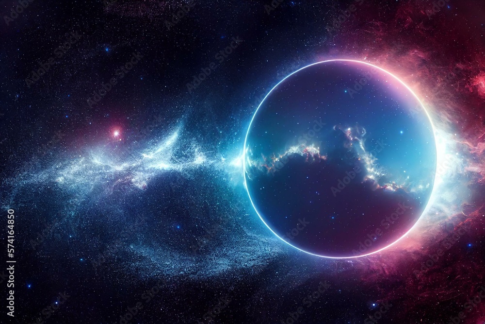 space background with nebula and stars, equirectangular projection ...