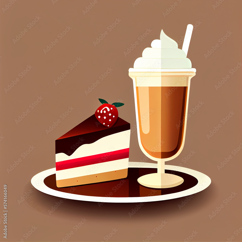 A cup of coffee ,tea ,milk and other sweetened cafe beverage and a ...