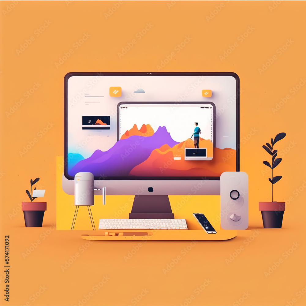 Illustrazione Stock Web design, User Interface UI and User Experience ...