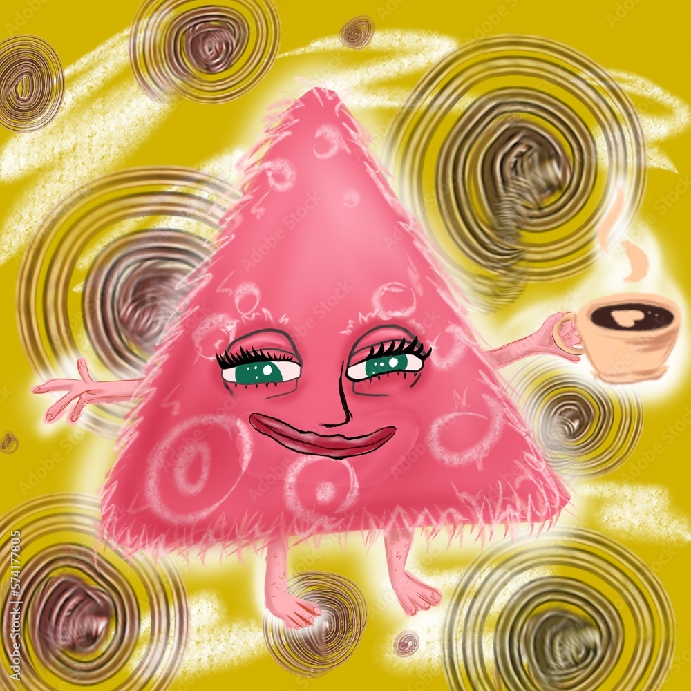 Author's character "Pink Triangle". Illustration on the theme ...