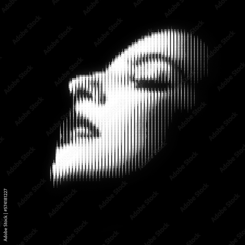 Abstract woman portrait illustration in halftone black and white ...