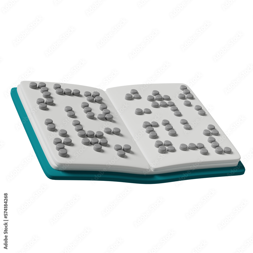 Braille text book 3d illustration Stock Illustration | Adobe Stock
