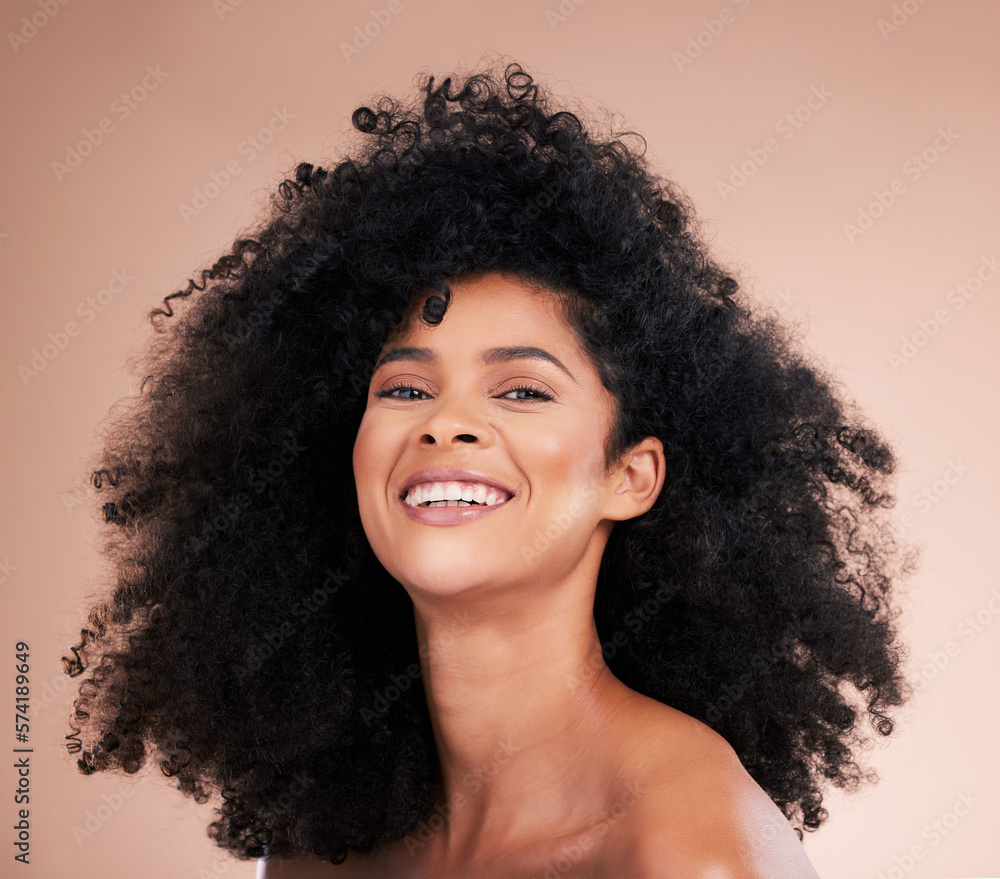 Model, afro hair or beauty portrait on studio background for aesthetic ...