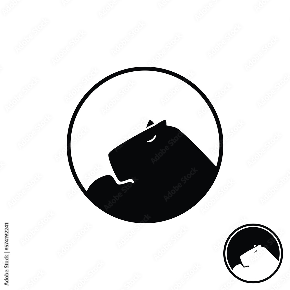 Capybara logo icon, symbol in circle shape Stock Vector | Adobe Stock