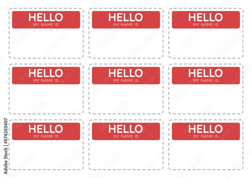 Hello My Name Is - printable template page. Introduction, personal ...
