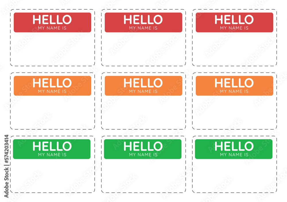 Hello My Name Is - printable template page. Introduction, personal ...